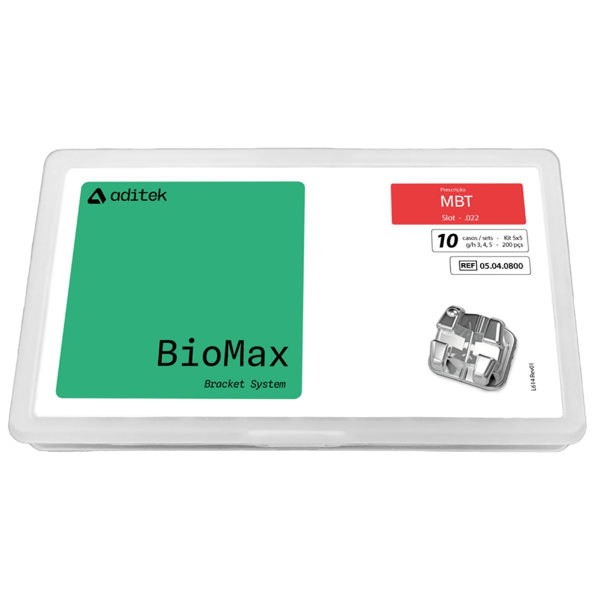 Bracket Biomax 022 5x5 – Prescripción Roth y MBT – DICOSA S.A.