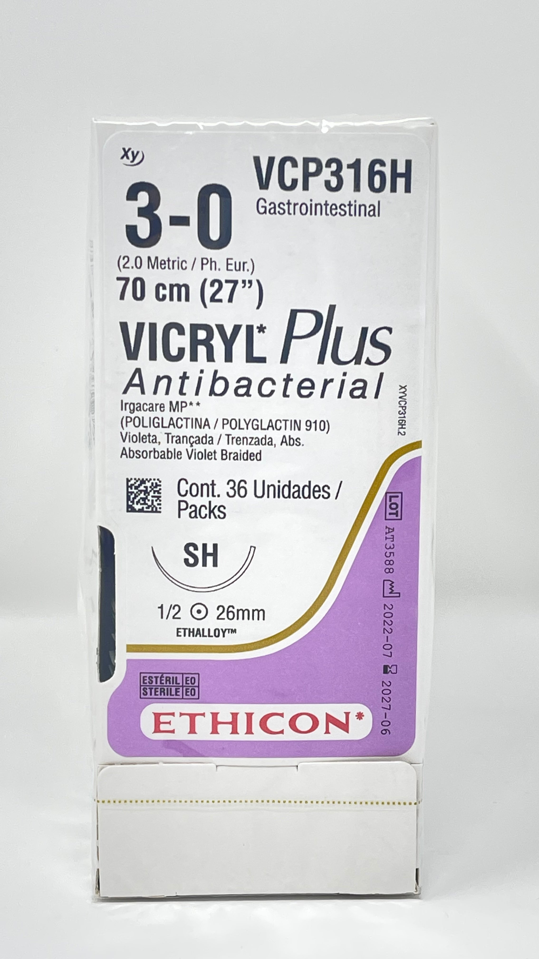 VICRYL PLUS 3-0 SH 70 CM XYVCP316H ETHICON – DICOSA S.A.